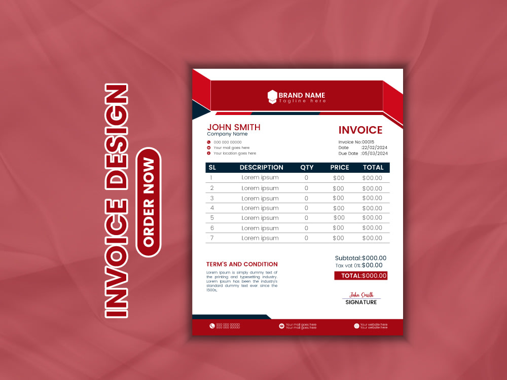 A professional invoice design template | Upwork