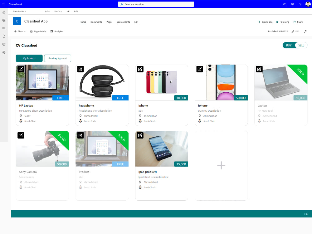 Modern Classified App for SharePoint Intranet | Upwork