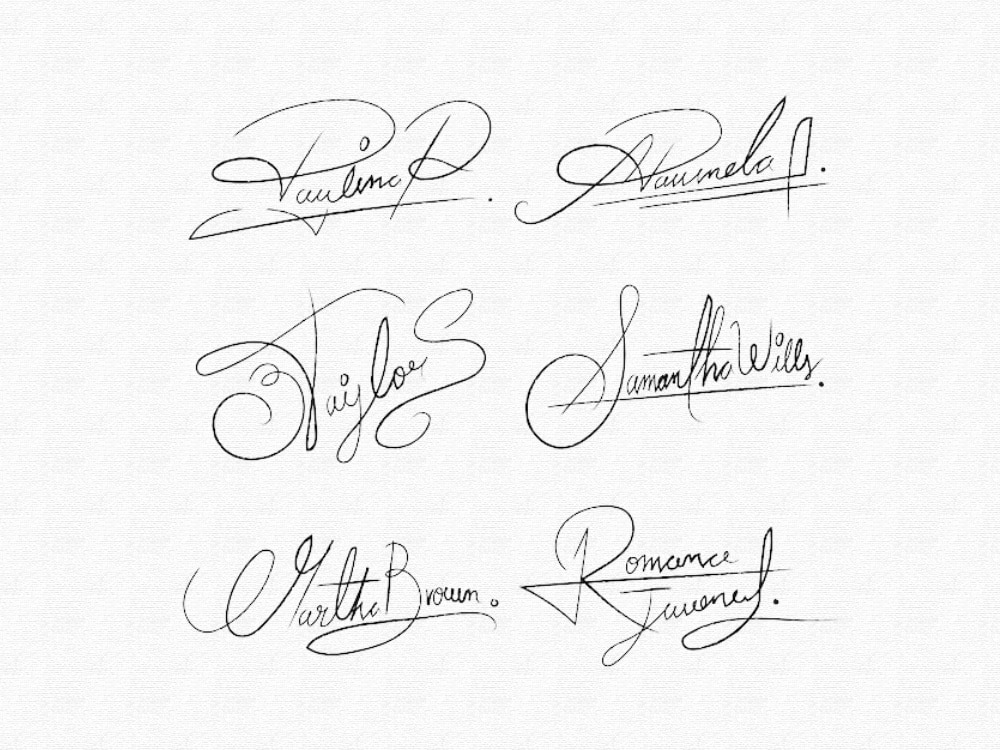 Handwritten digital cursive autograph signature designs | Upwork