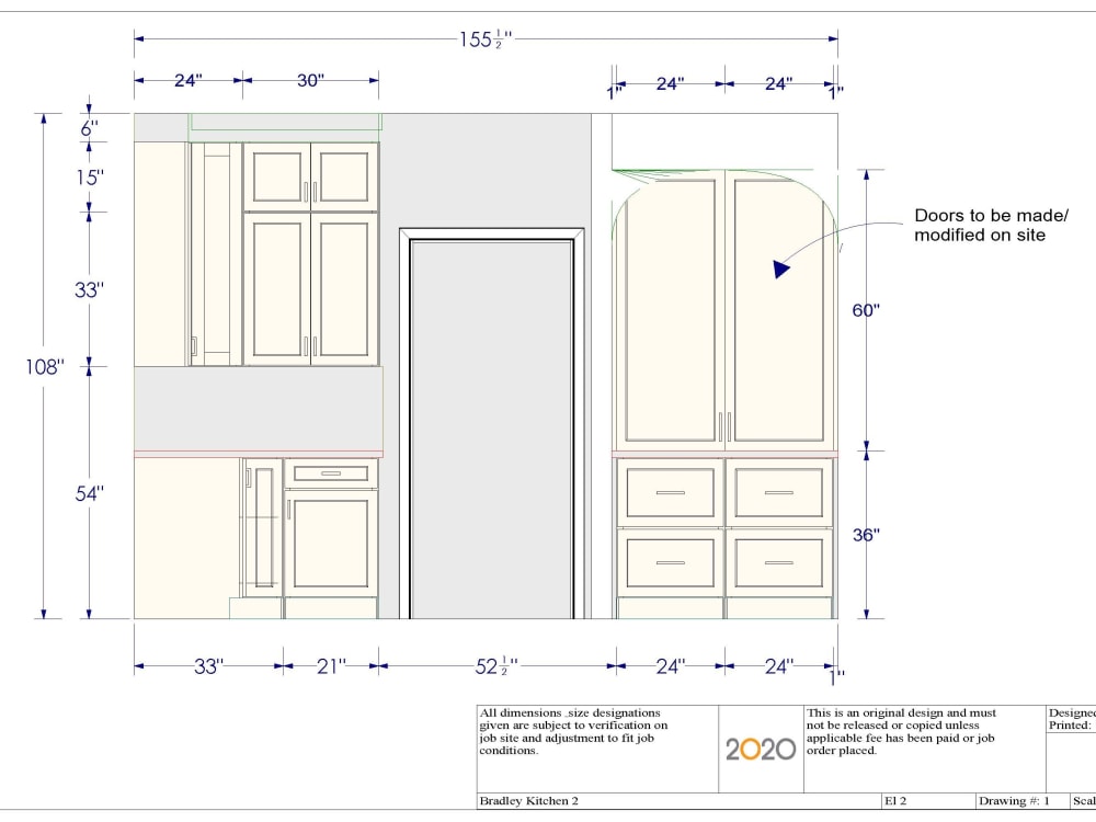 Kitchen Design packet with a floor plan, elevations and 3D color ...
