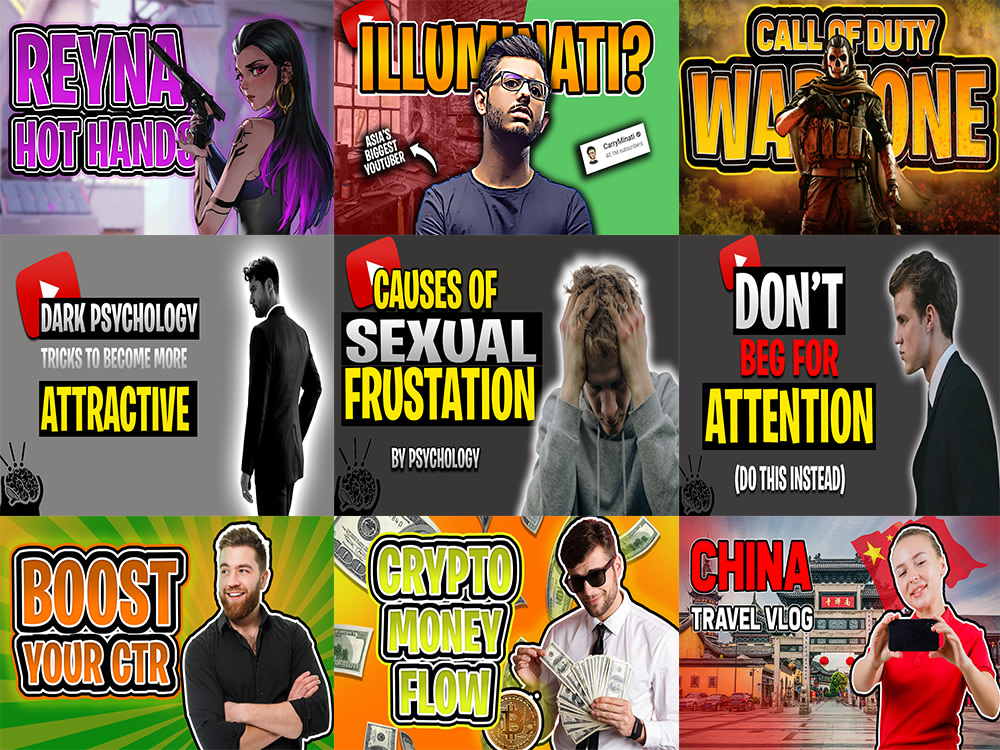 YouTube Thumbnail Designer and Youtube thumbnail maker-All types | Upwork