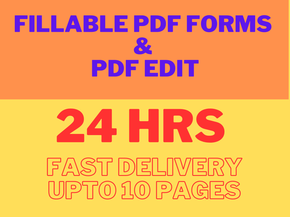 Fillable PDF Form & PDF Edit upto 15 pages within 24 hours | Upwork