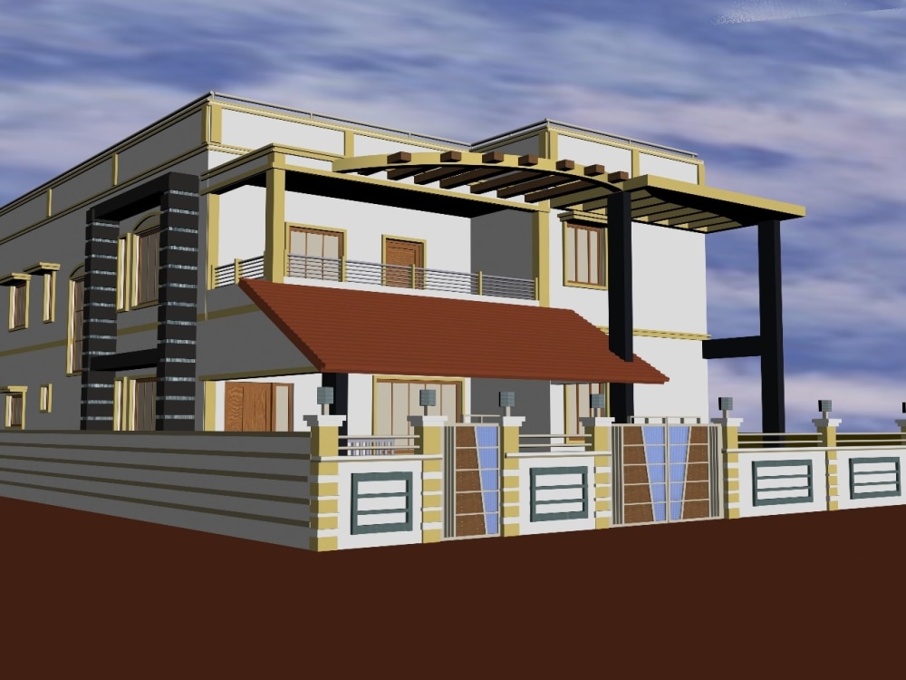 Floor plan, layout 2D and 3D elevation with document and 2D & 3D ...