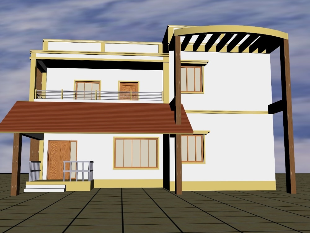 Floor plan, layout 2D and 3D elevation with document and 2D & 3D ...