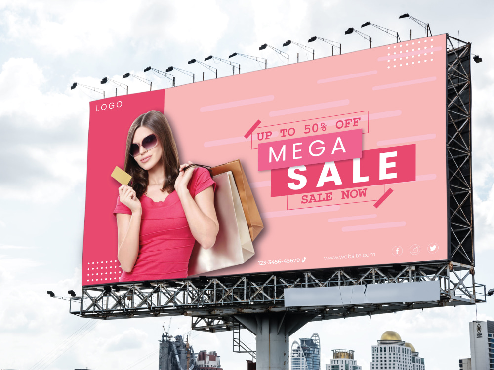 Futuristic signage, billboards, roll up and backdrop banner design ...