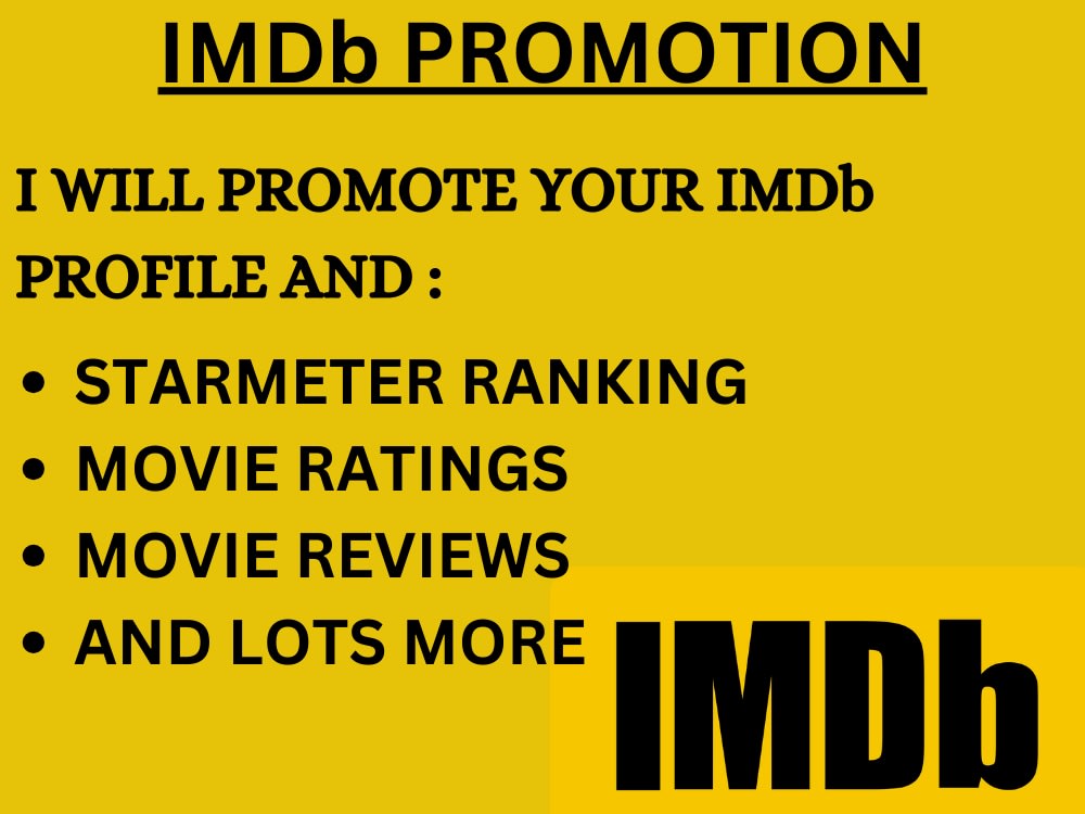 Organic promotion for your imdb page and improve starmeter rank | Upwork