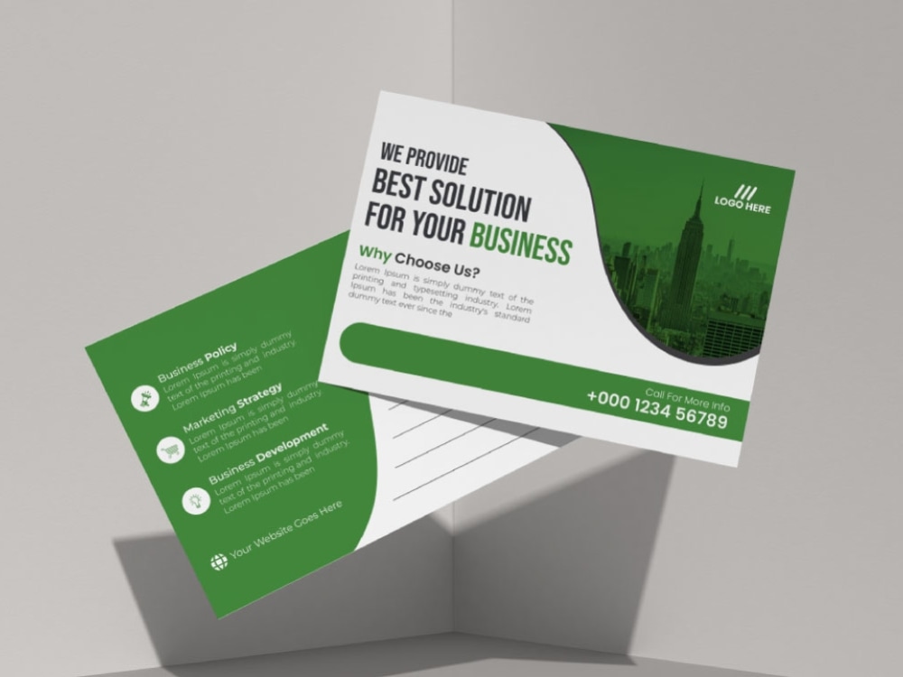 Direct mail, real estate, promotional postcard card or greetings card ...