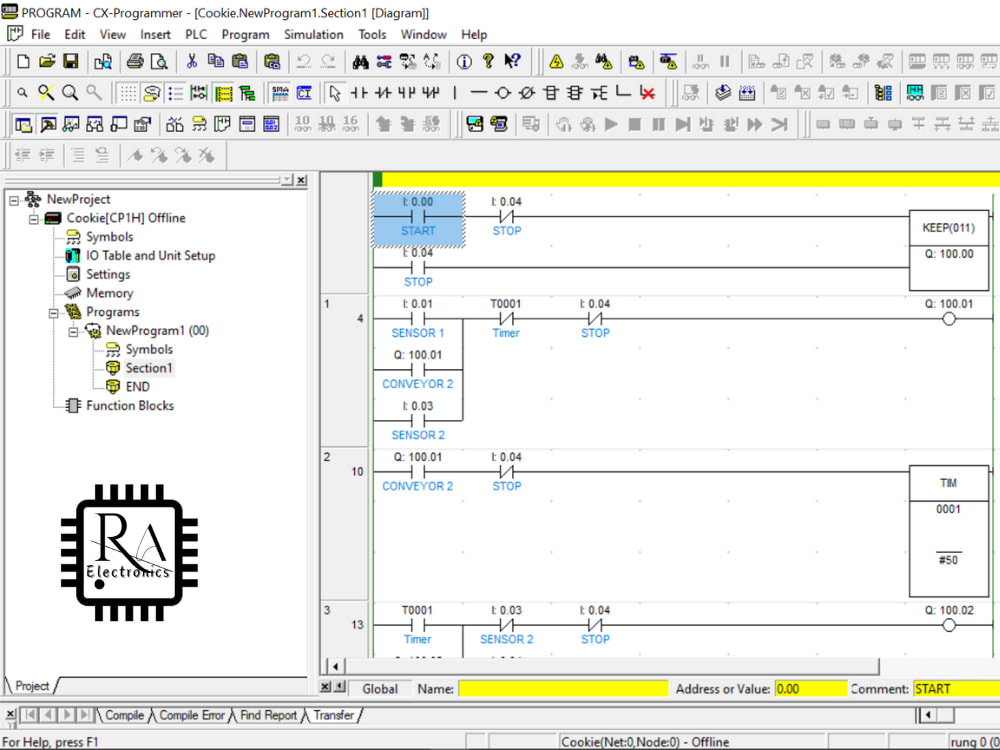 Ladder design and CX design using CX-One for your PLC design project ...