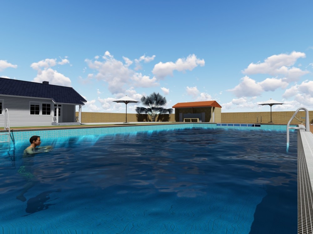 Swimming pool, Landscape and 3d Rendering. | Upwork