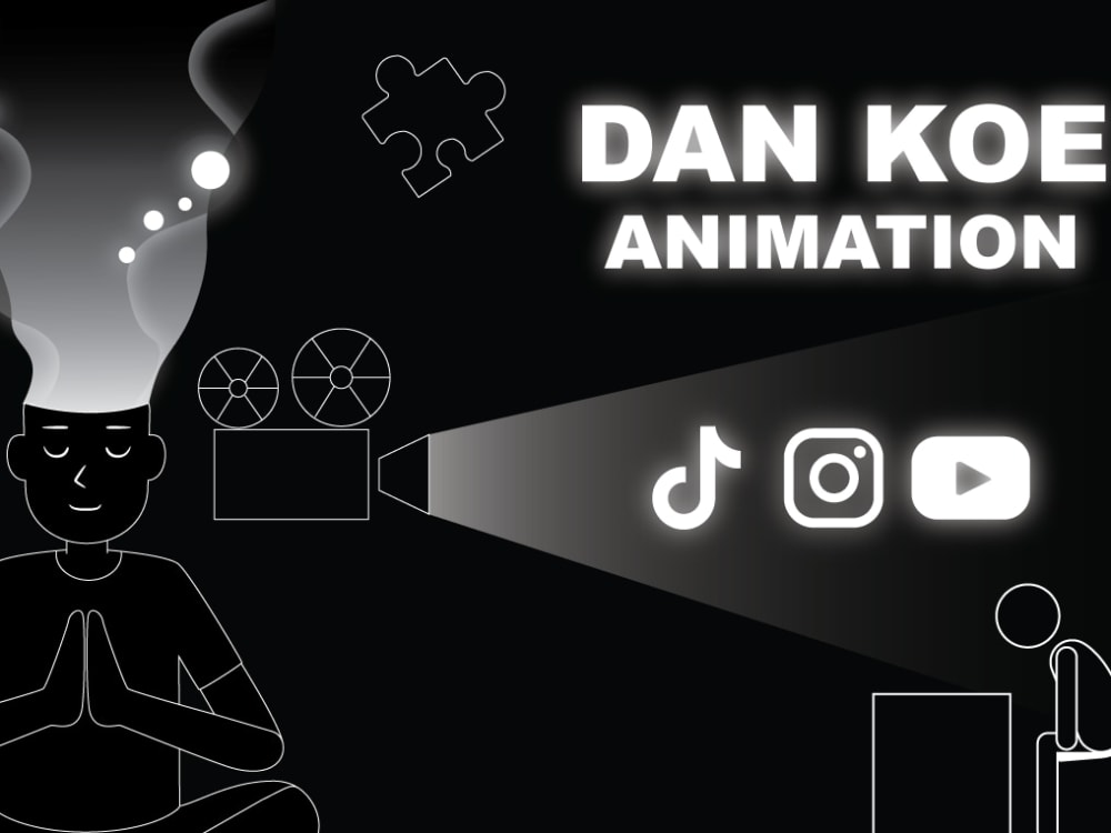 Minimalistic animation reels like dan koe for social media | Upwork