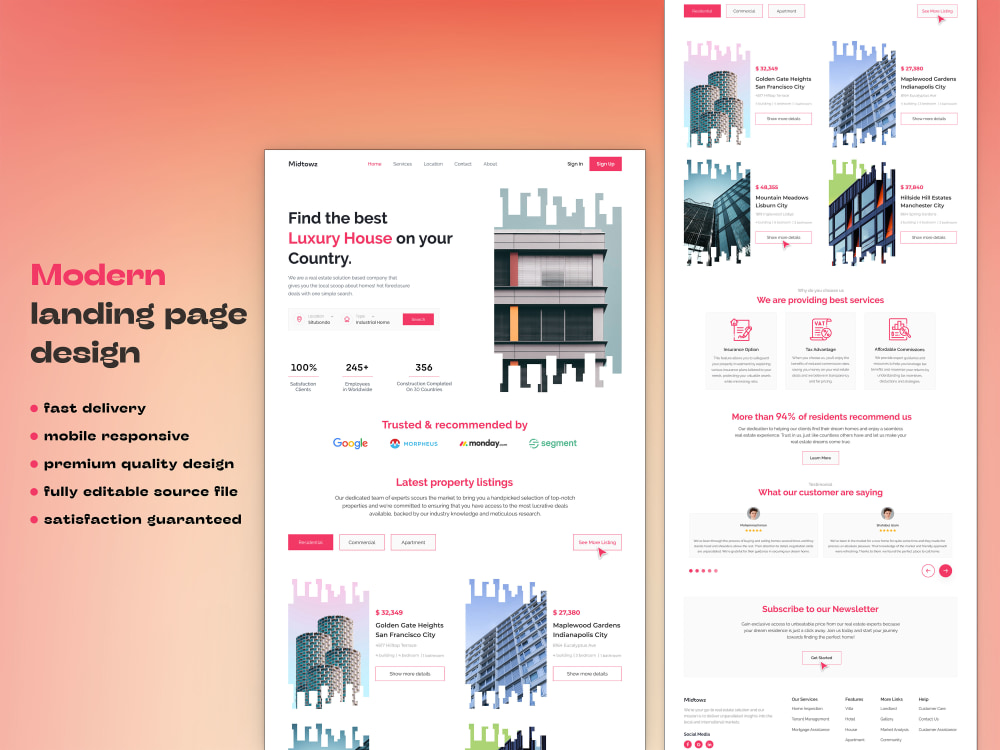 Modern UI/UX landing page and website design in Figma | Upwork