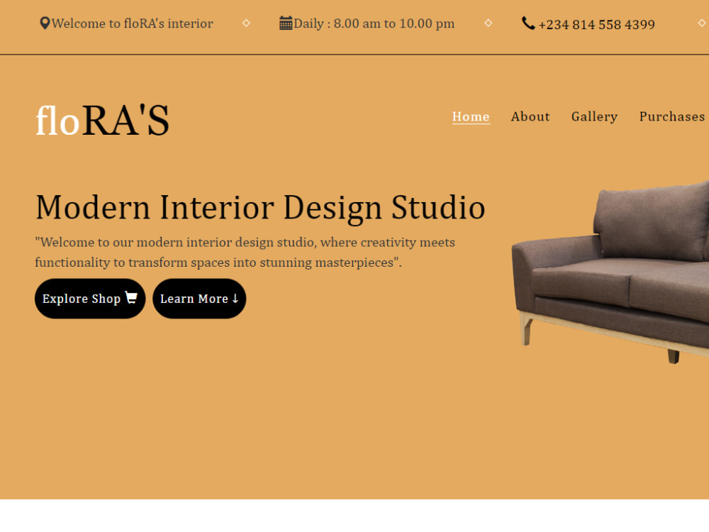 An e-commerce interior Design Studio Web developed | Upwork
