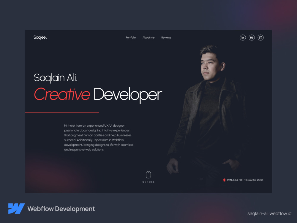 A professional website with smooth interactions on Webflow | Upwork
