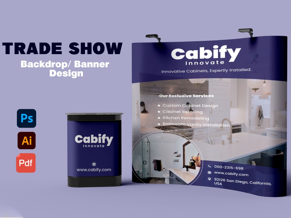 Custom tradeshow booth and backdrop for your exhibition | Upwork