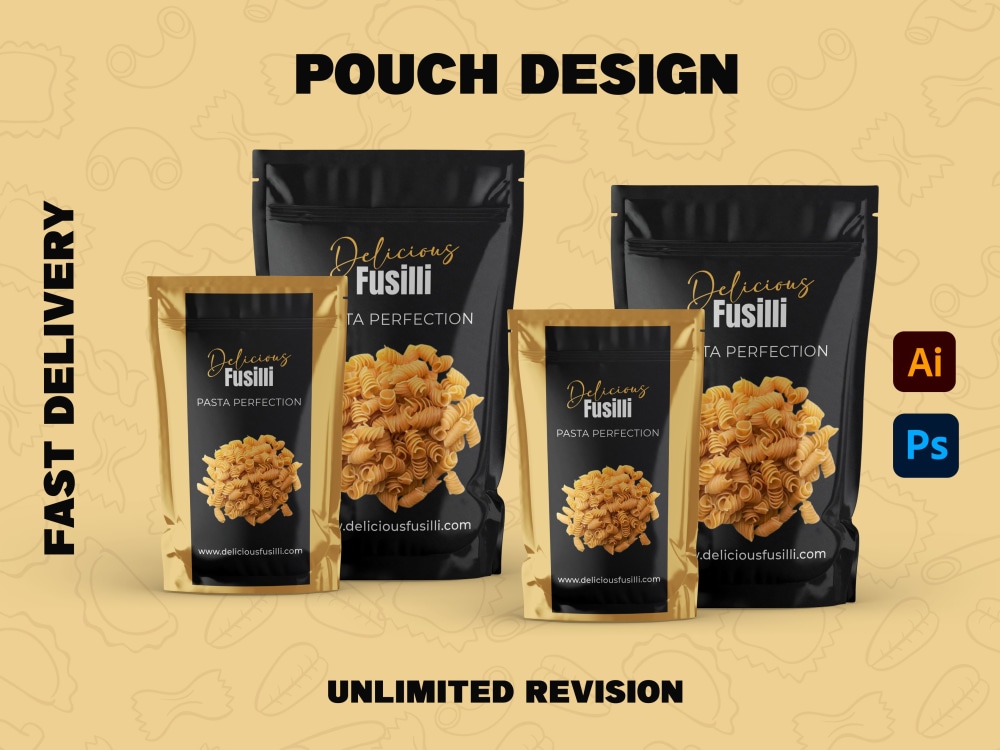 Custom stand-up pouch and label design | Upwork