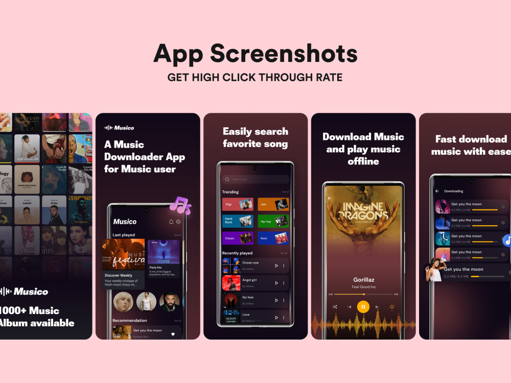Professional App screenshots design for App Store & Play Store | Upwork
