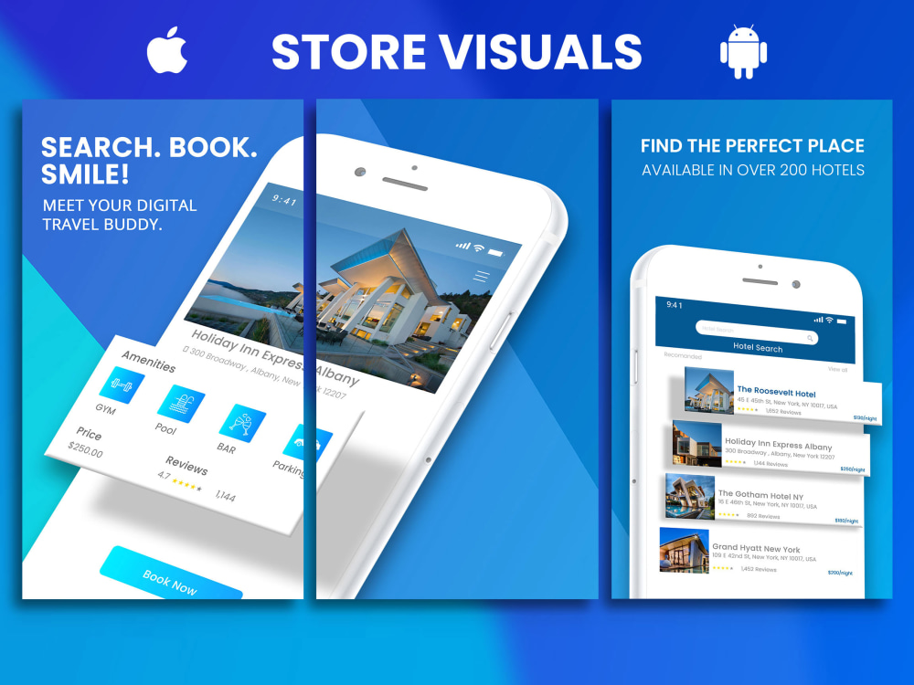 3D style app screenshots for the App Store & Play Store | Upwork
