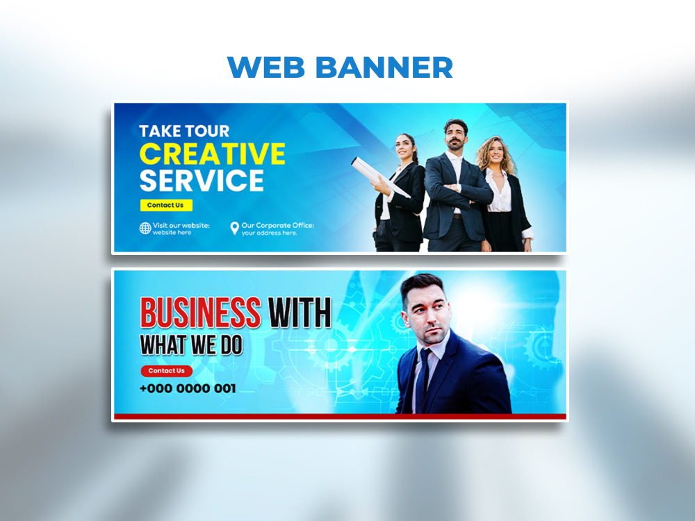 Eye-catching web banners FB banner ads YouTube banner | Upwork
