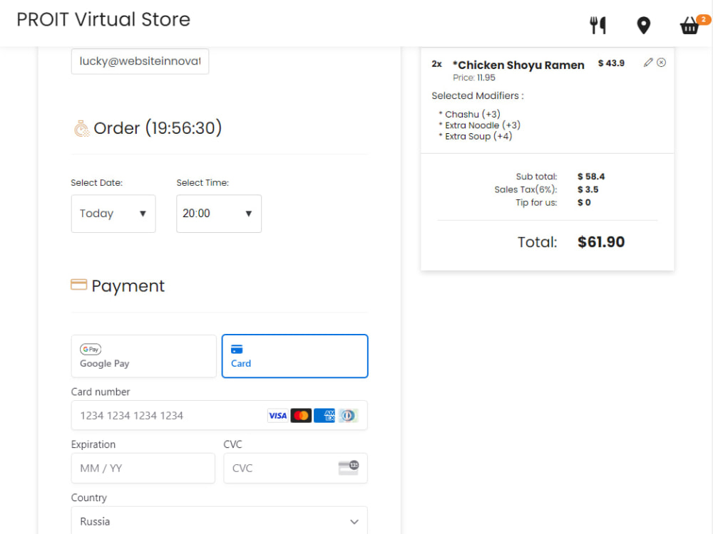 Completed Online Order System | Upwork