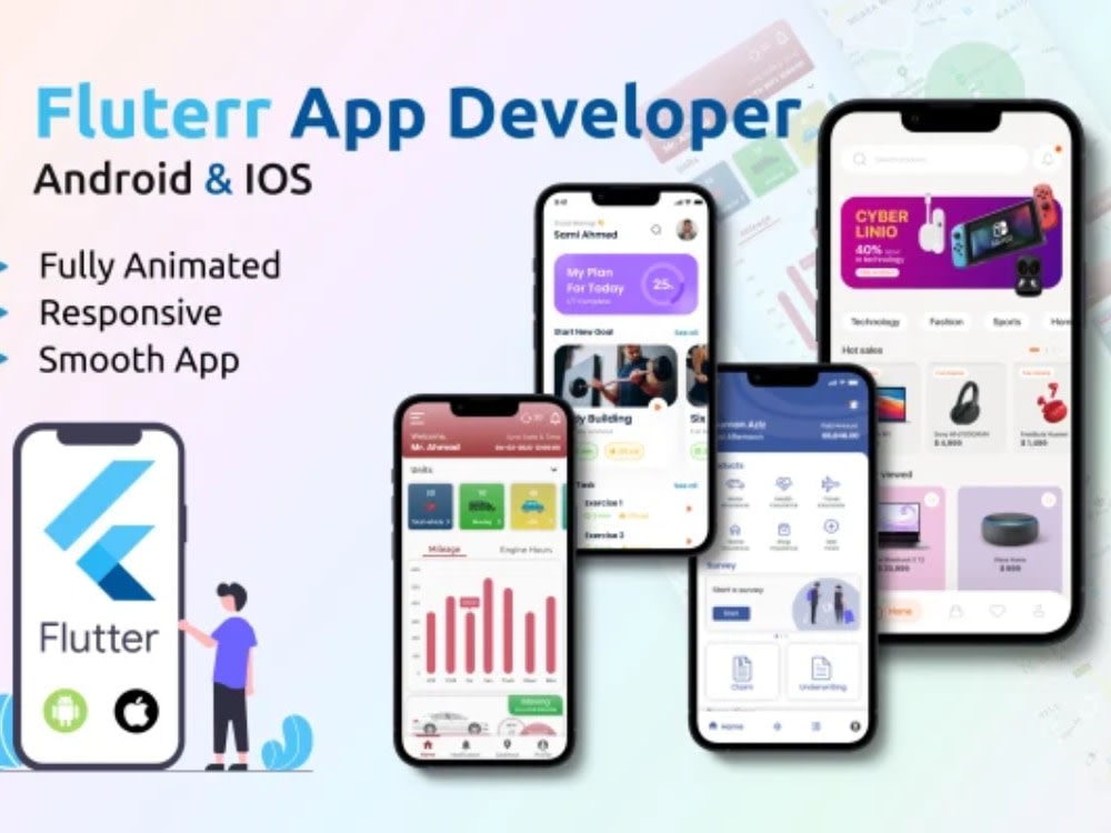 Portfolio templete app in flutter | Upwork