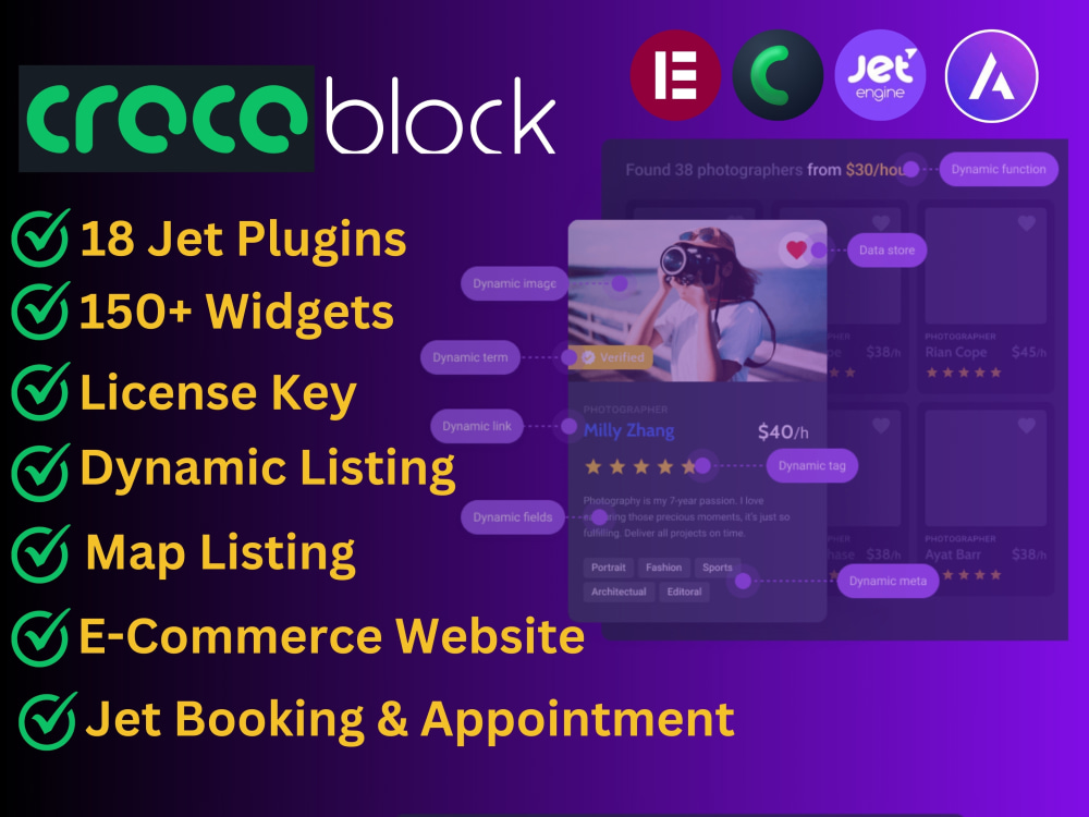 Dynamic wordpress website by crocoblock, elementor, jet engine | Upwork