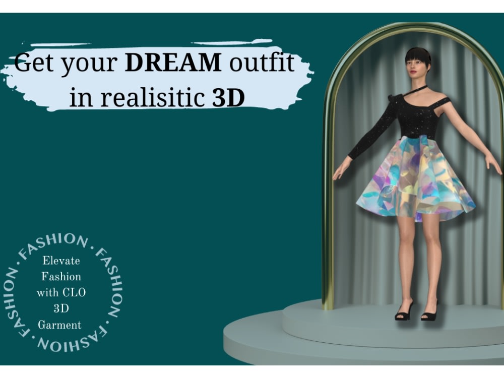 Your 2d fashion illustration converted into 3d fashion clothing | Upwork