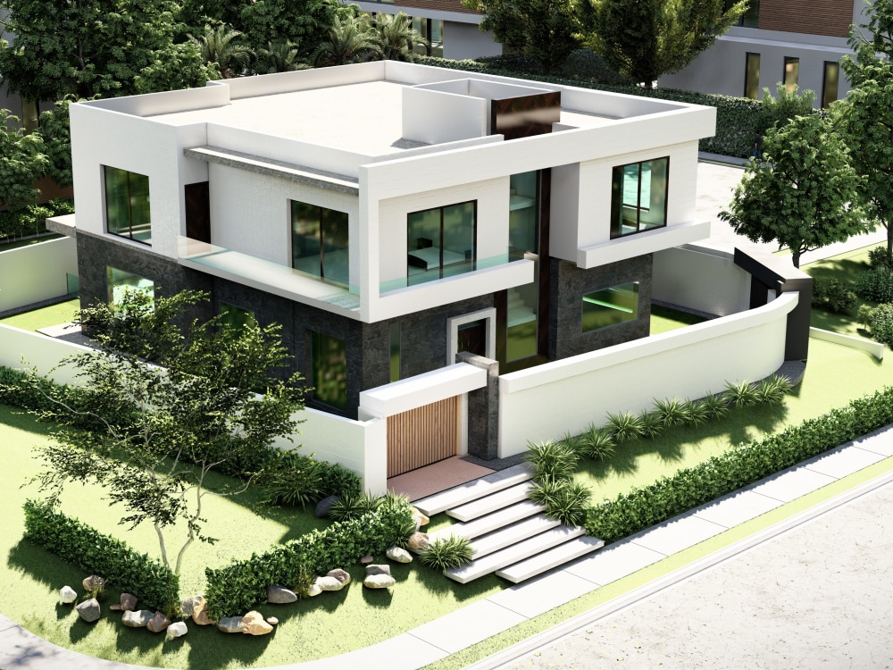 3D architectural floor plan modeling, interior, and exterior renderings ...