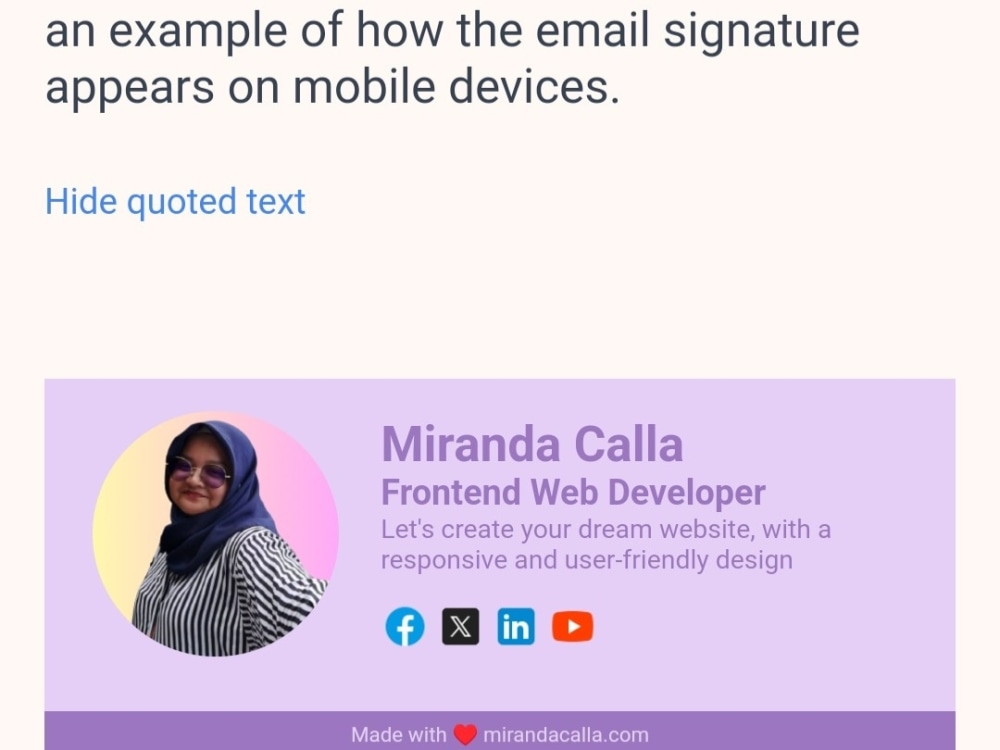 Email signature with responsive design | Upwork