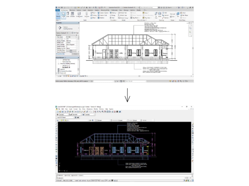 A pdf, image file converted to Autocad and Revit File | Upwork