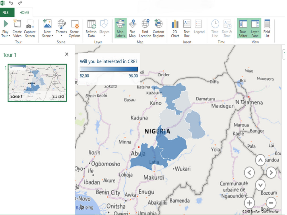 3D-Map of data on excel | Upwork