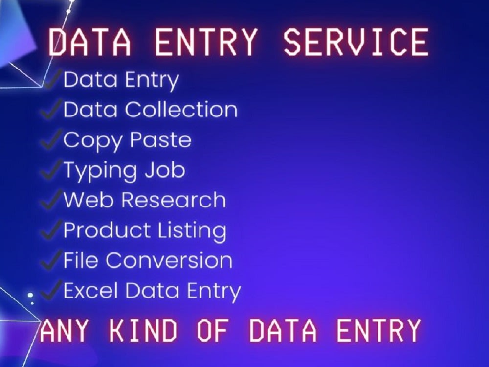 Data entry, copy-paste, typing, data collection, and data input perfectly. | Upwork
