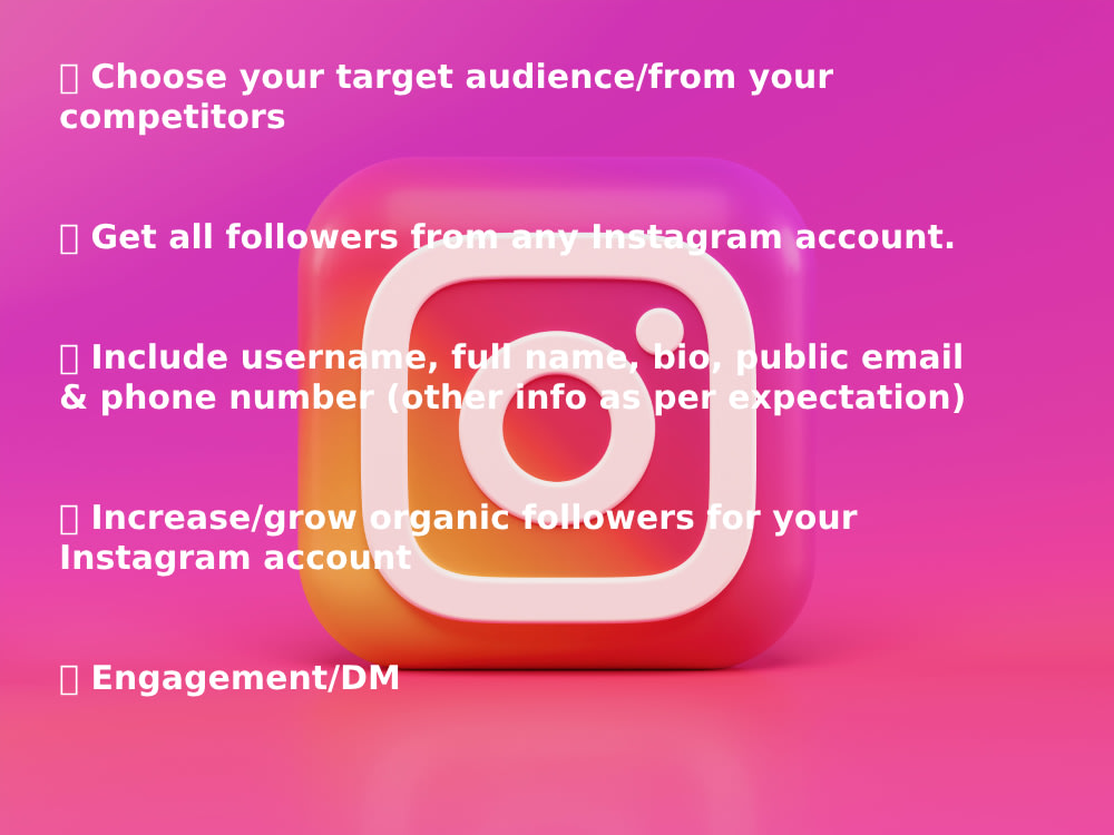 Instagram Followers List from Any Instagram Account to Engagement/DM ...