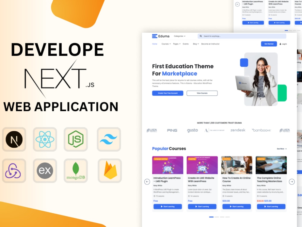 Develop a responsive animated Next.js web application | Upwork