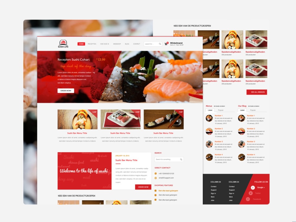 Responsive wordpress cafe food restaurant website landing page design | Upwork