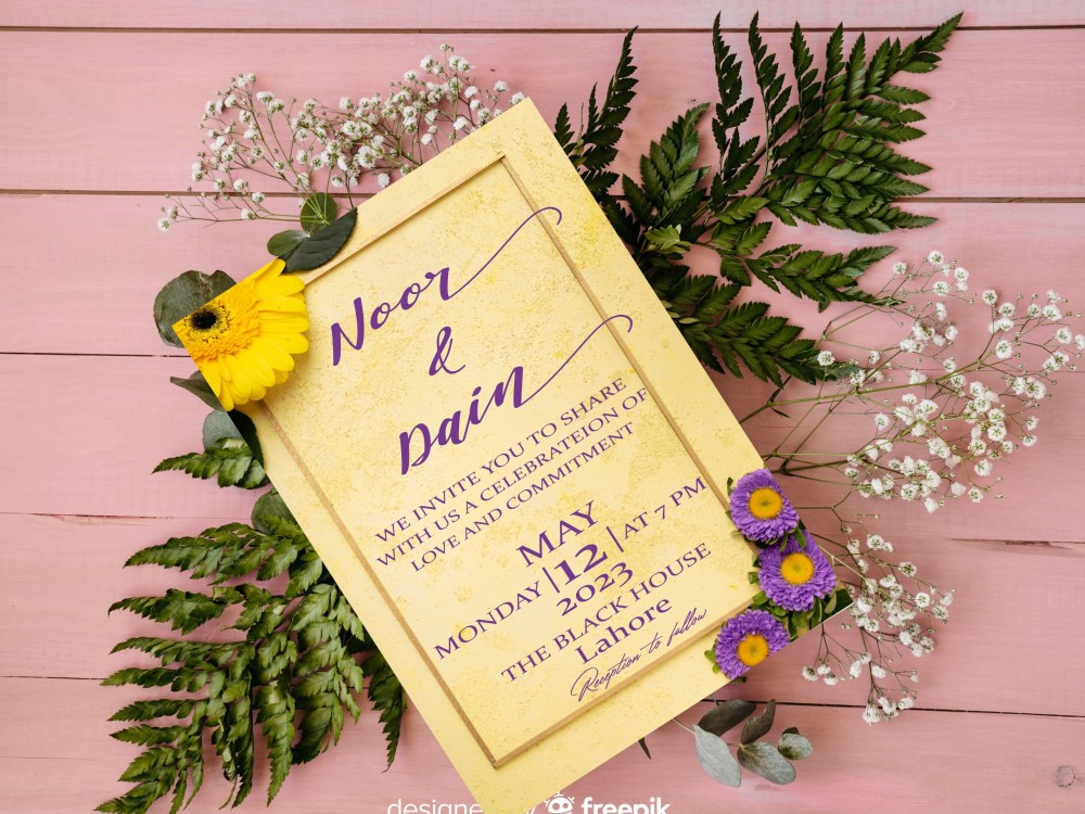 Unique wedding card invitation design | Upwork