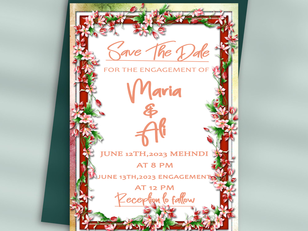 Unique wedding card invitation design | Upwork