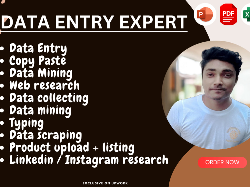 Data entry, excel data entry, web research, copy paste | Upwork