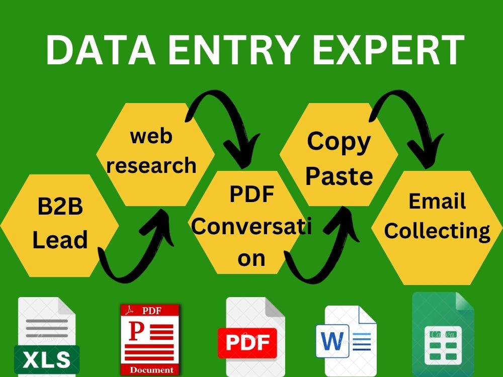 Excel Data entry,Web Research,Pdf Conversation,Copy paste,Typing jobe | Upwork