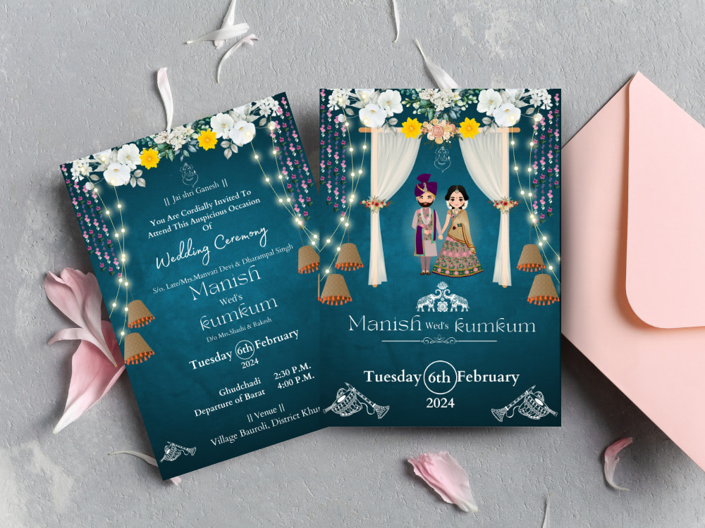 Wedding Invitation Design Card Or Save the date card, Birthday Invite ...