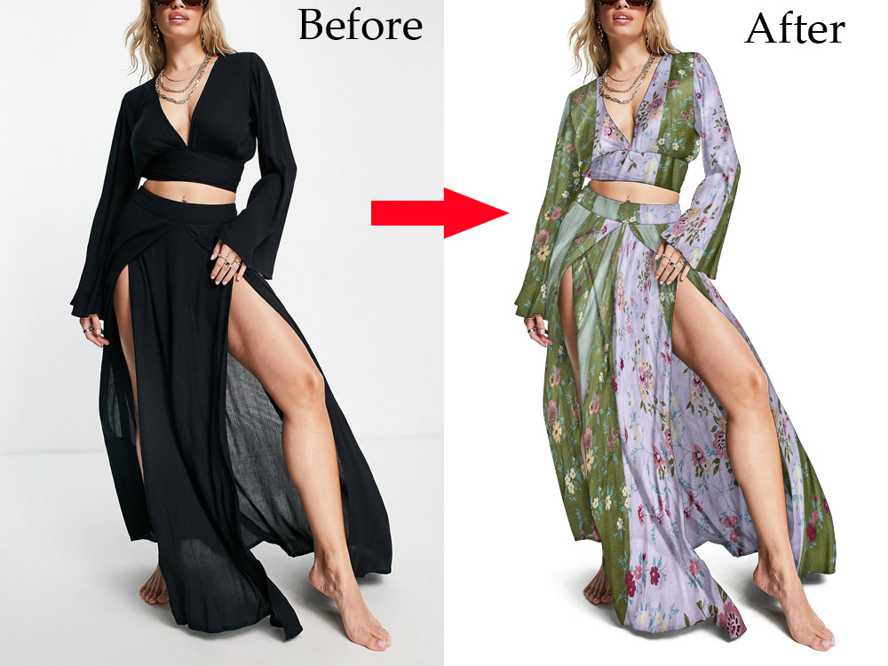 Realistic pattern change,color change for clothing photos in photoshop ...