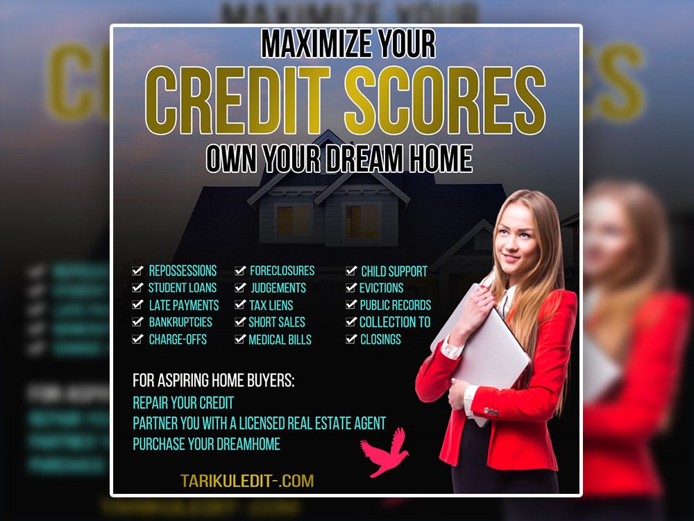 Unique credit repair flyer and credit score flyer | Upwork