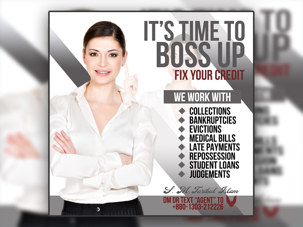 Unique credit repair flyer and credit score flyer | Upwork