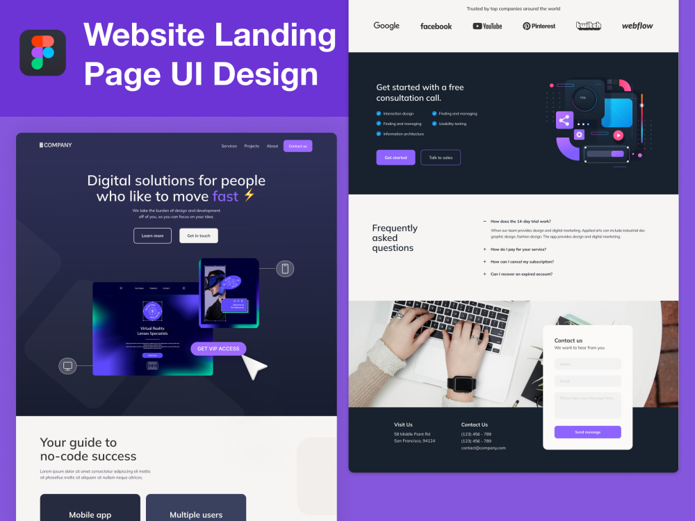 A Modern Website Landing Page for a Company / Agency, UI UX Design, Figma | Upwork