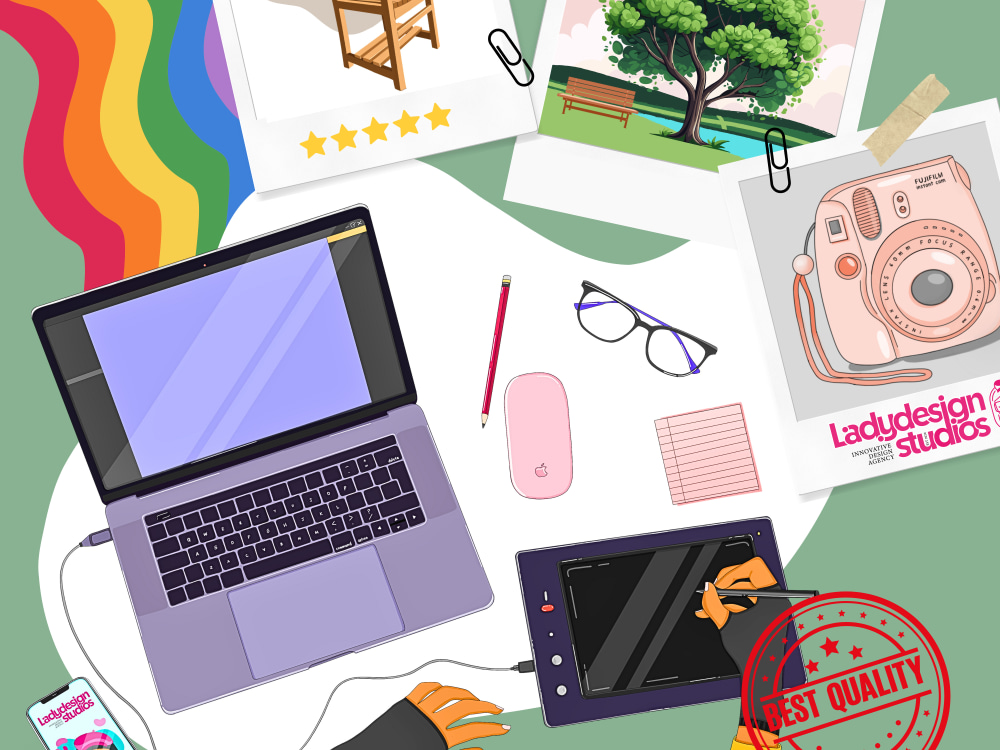 Custom personalized unique colored digital art illustration or vector ...