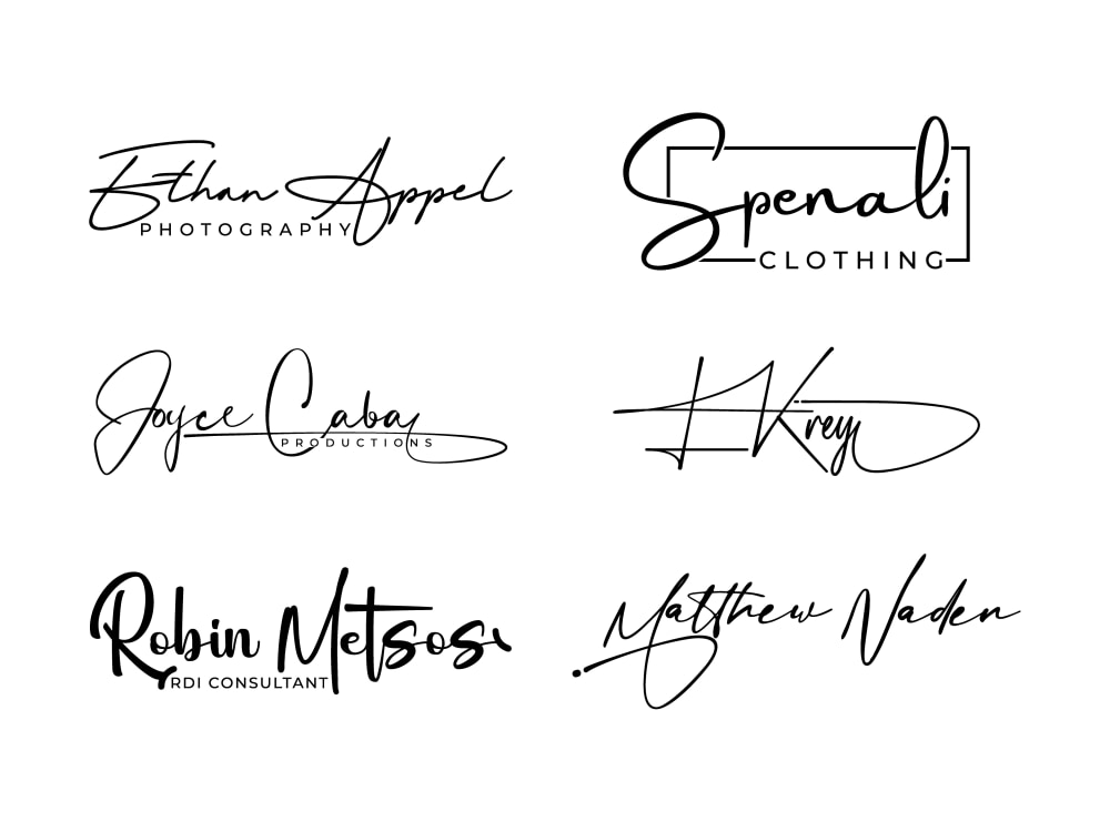 Handwritten, scripted, cursive, signature logo design | Upwork