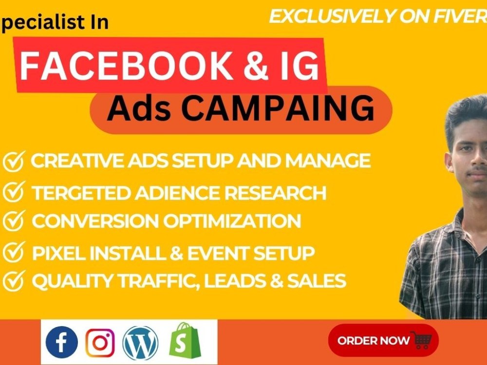 Highly targeted facebook ads, instagram ads,shopify ads, retargeting ...
