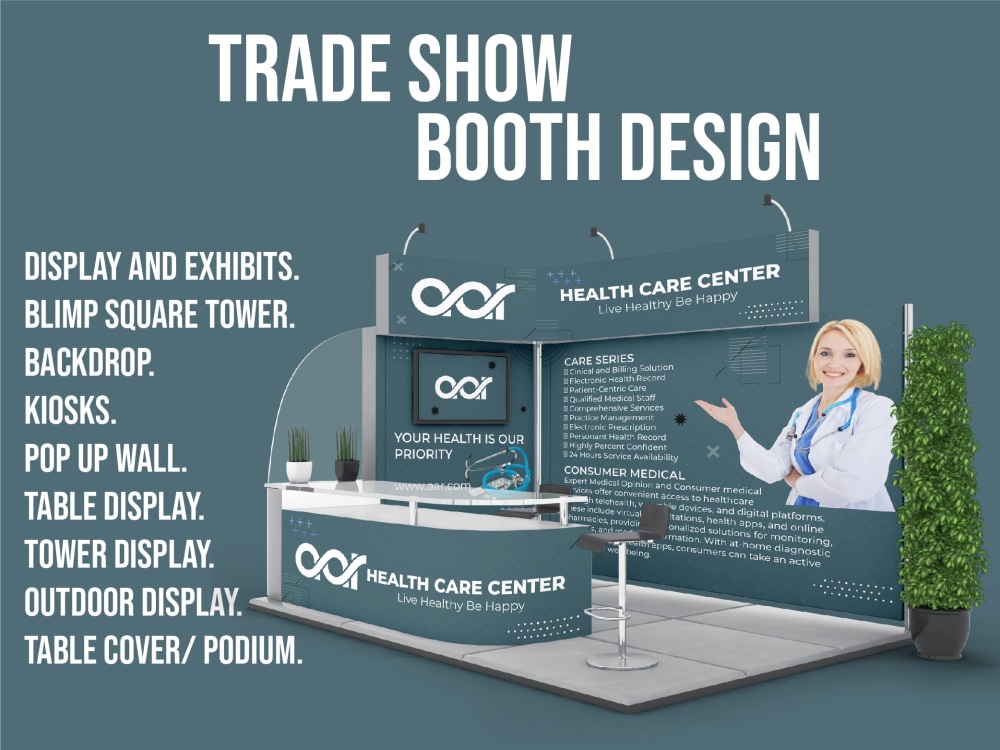 Design of Trade Show Booth, Backdrop, Roll Up Banner, Exhibition , Kiosk | Upwork