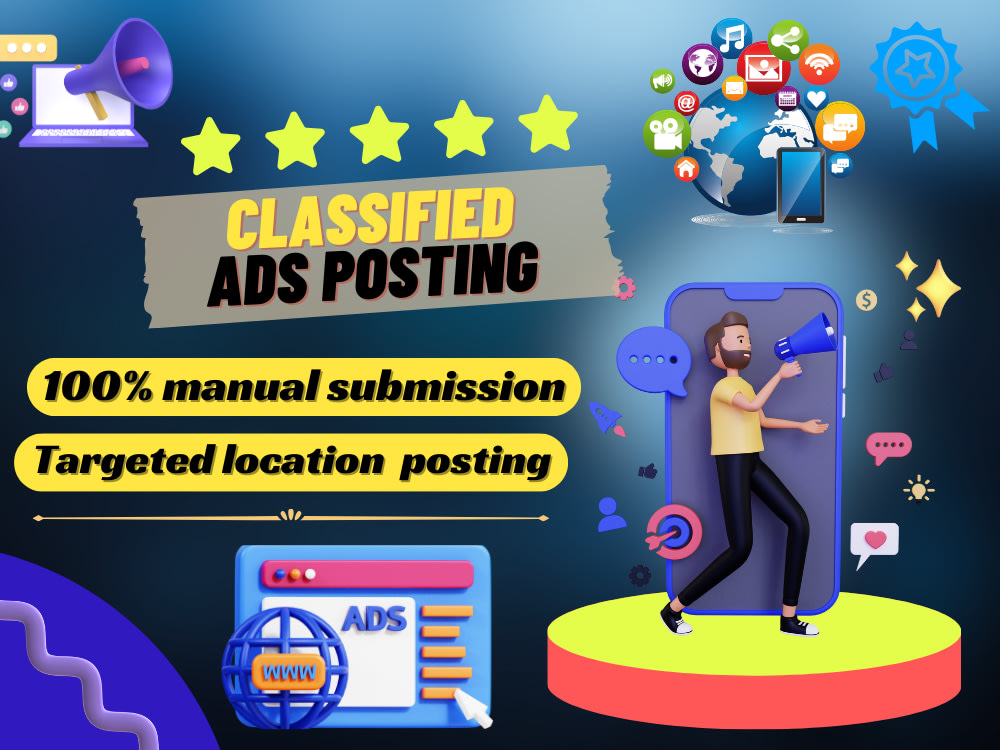 999 ads on top classified ad posting sites manually. | Upwork