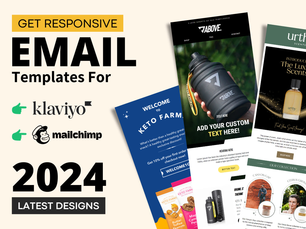 A Responsive Klaviyo/Mailchimp Email Templates | Upwork