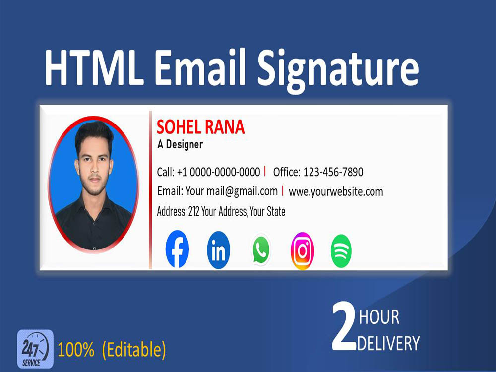 Create an HTML email signature or clickable email signature | Upwork